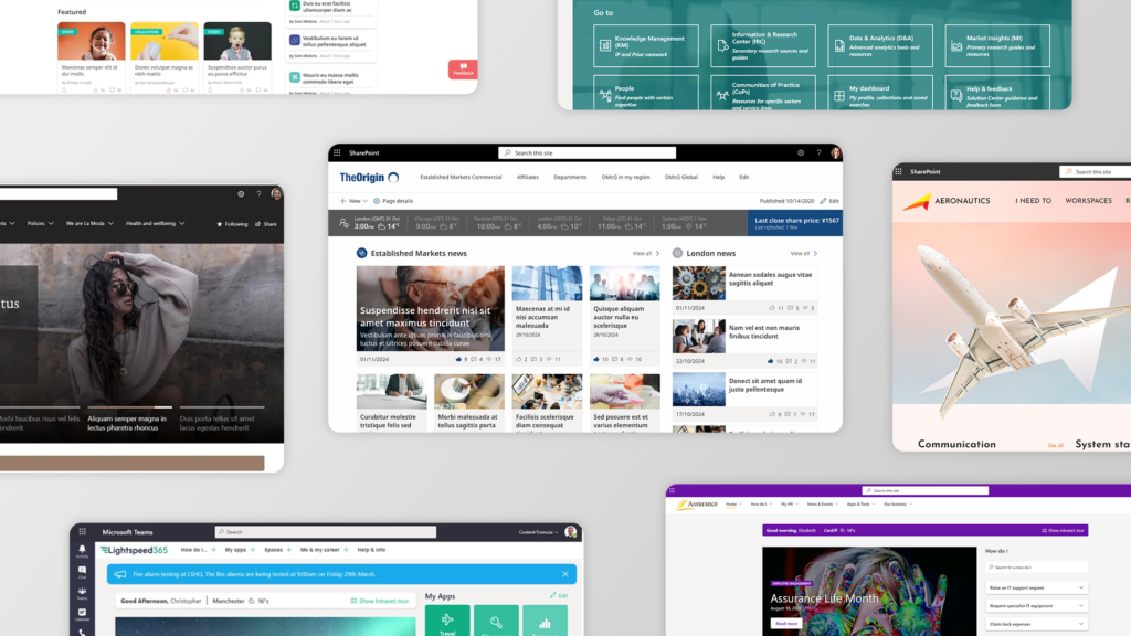 10 SharePoint site and page templates with intranet examples